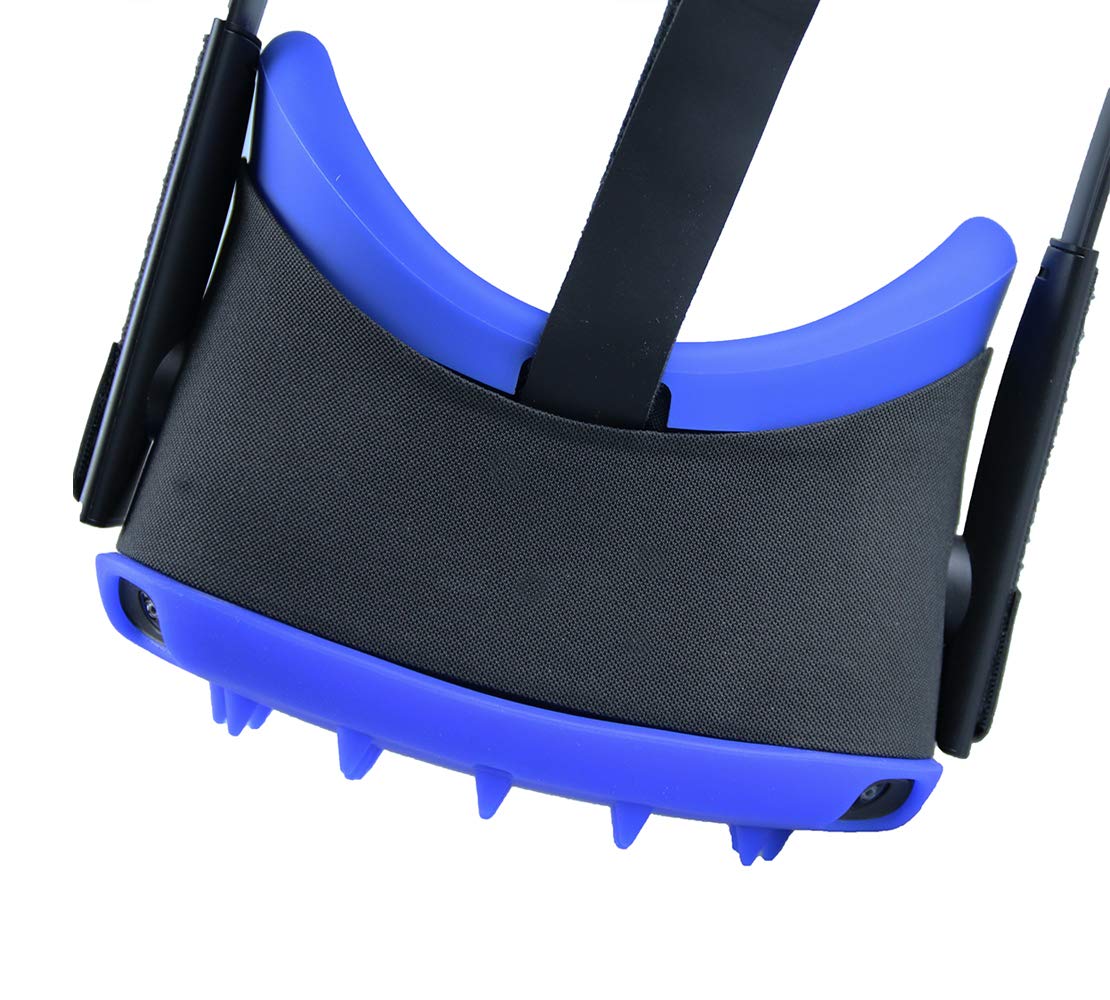 MASiKEN Silicone Mask Cover & Face Cushion for Oculus Quest, Head Cover Protection Skin Cap, Face Pad Replacement Accessories Shock-Resistant Sweatproof Lightproof (Blue)