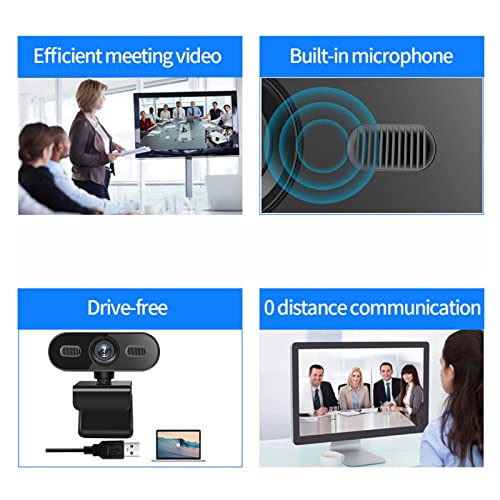 DEFLAB Webcam 1080P Webcam, HD Webcam with Microphone USB Camera Autofocus Plug and Play Suitable for Video Conferencing Camera