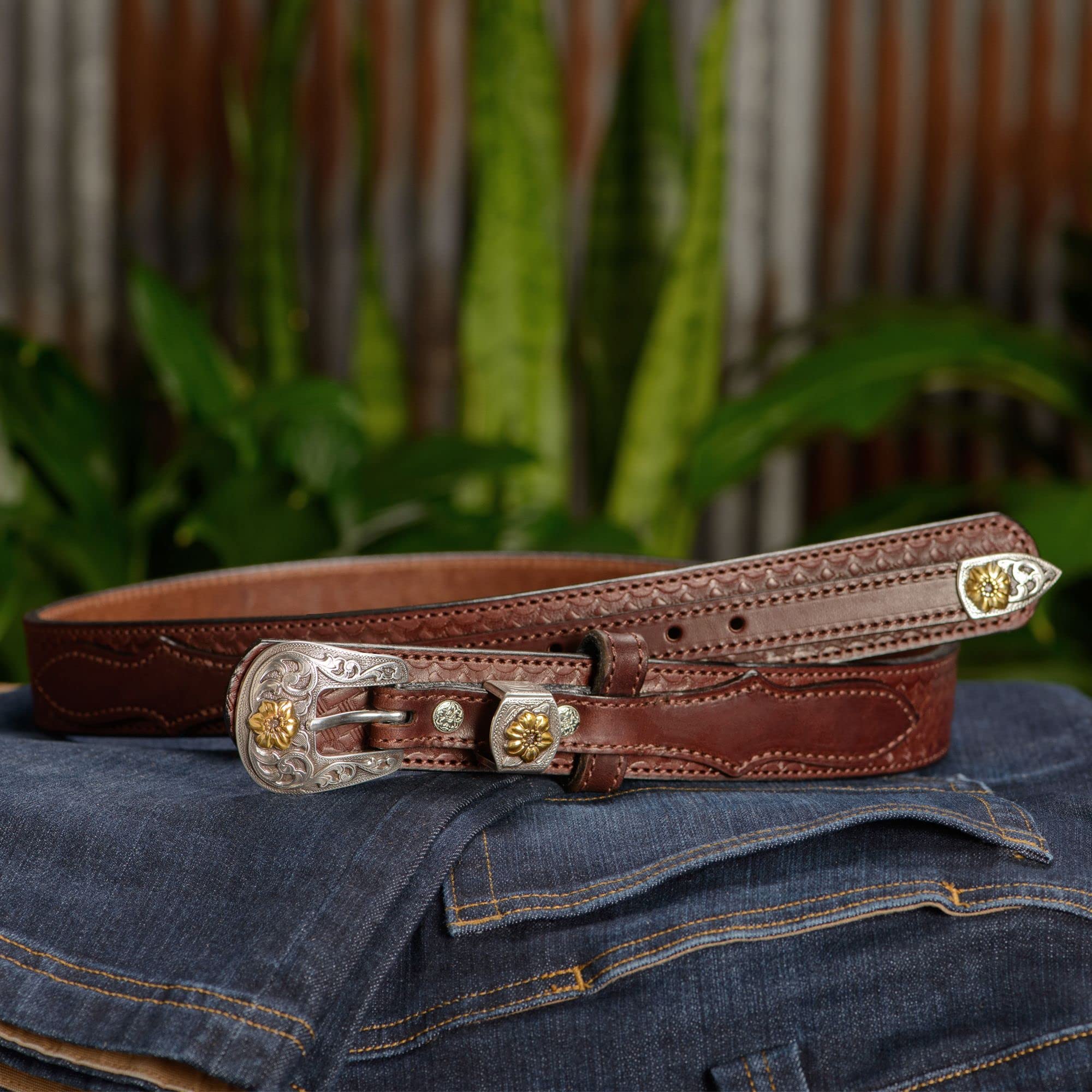 Bullhide Belts Mens Western Ranger Leather Belt, 1.50" Wide, Brown, 38β