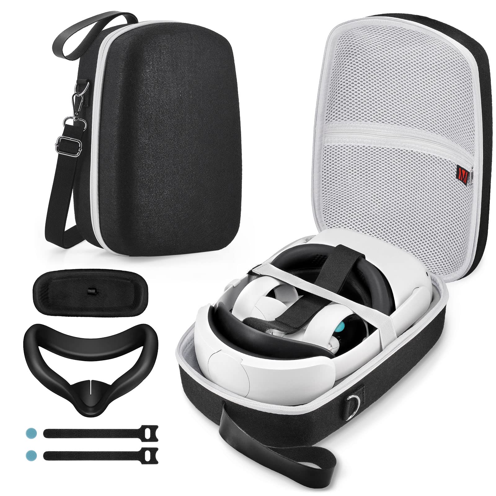 Colorful Hard Carrying Case Compatible with Oculus Quest 2 Basic/Elite Version VR Gaming Headset and Touch Controllers Accessories, Suitable for Travel and Home Storage