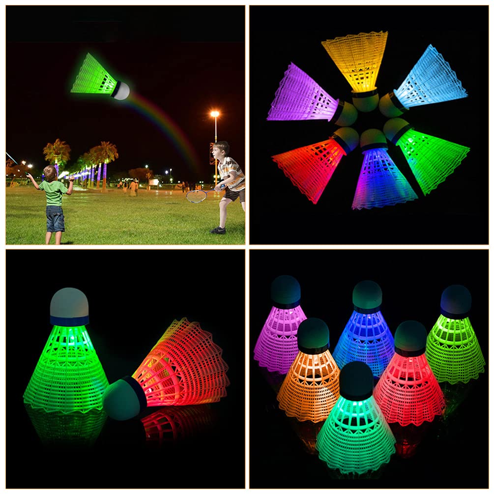 BESPORTBLE 6 Pcs LED Badminton Luminous Shuttlecocks Exercise Badminton (White Blue)