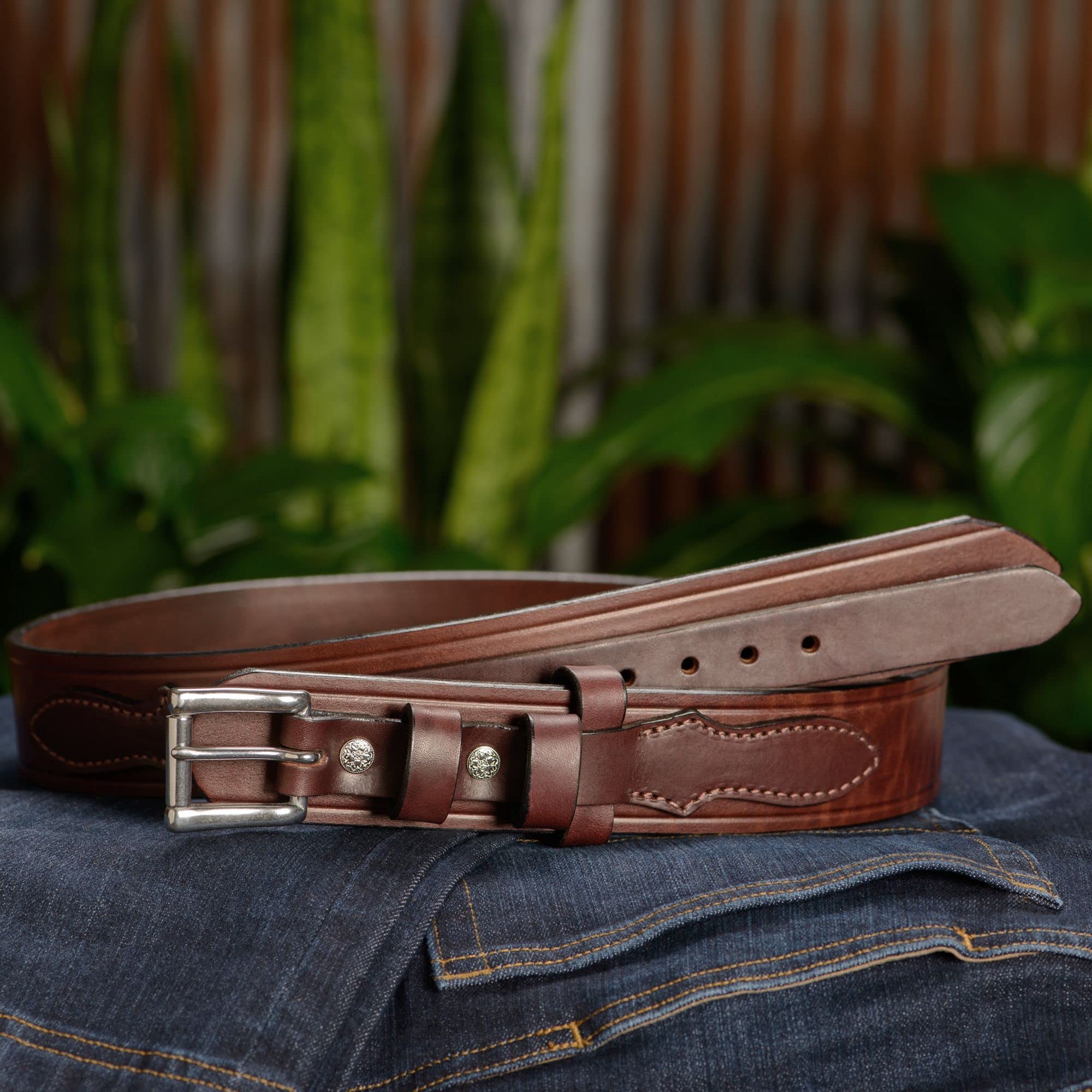 Bullhide Belts Mens Leather Belt for Work, Casual, Dress, 1.75" Wide, Brown, 40"