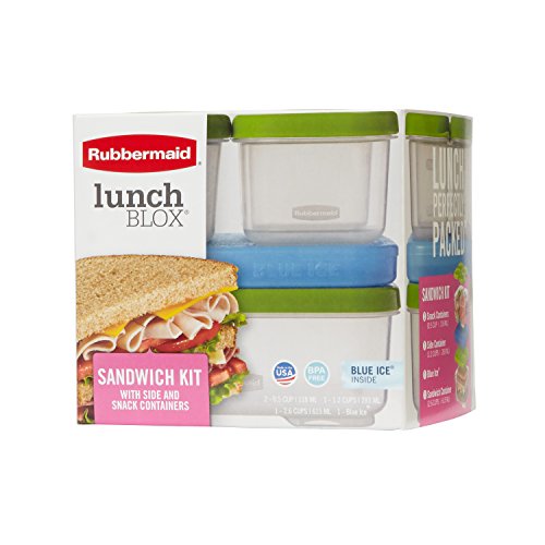 Rubbermaid LunchBlox Sandwich Kit, Green 1806231,Green, Blue