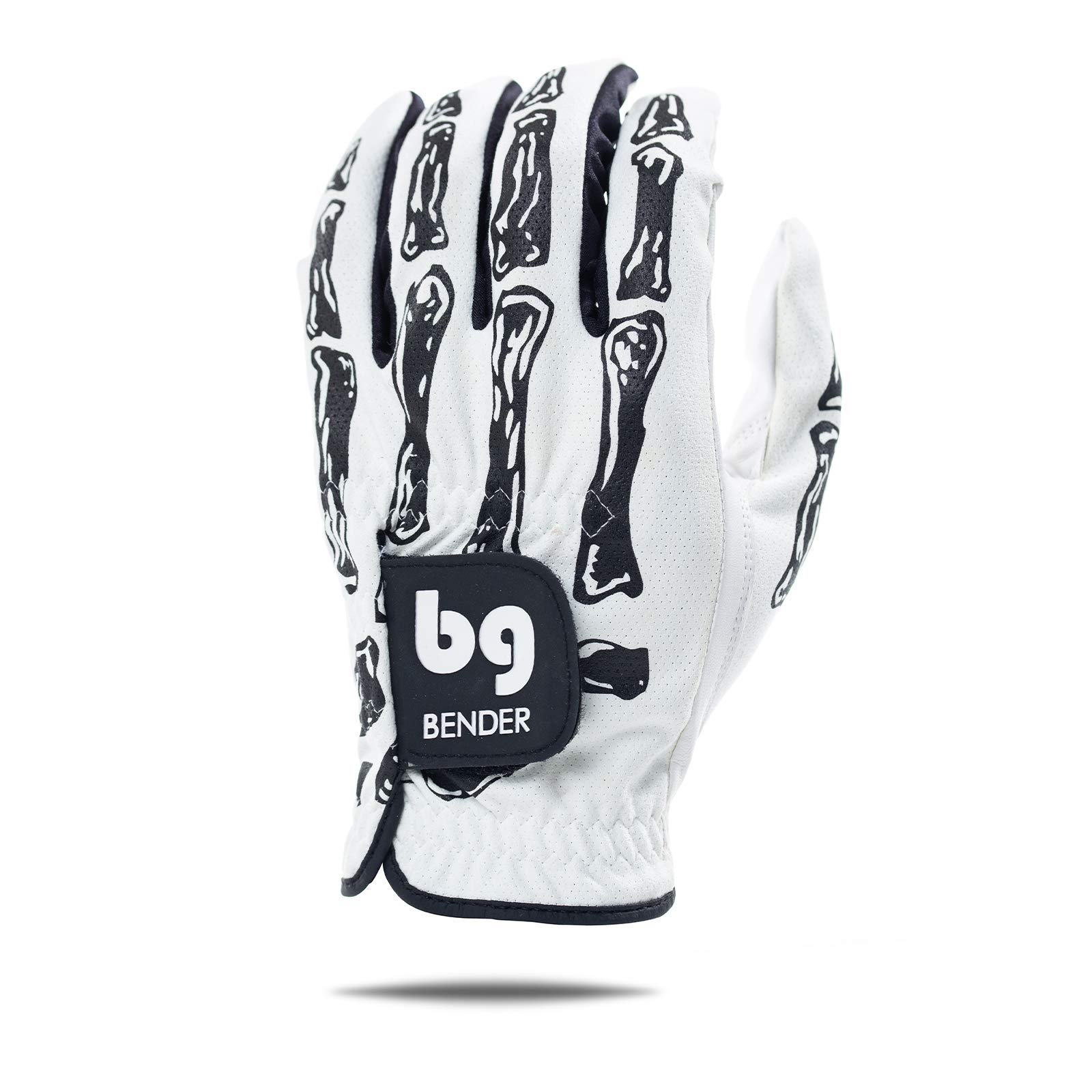BG Bender Golf Glove | Wear On Left | (White Bones, Mens XXL)