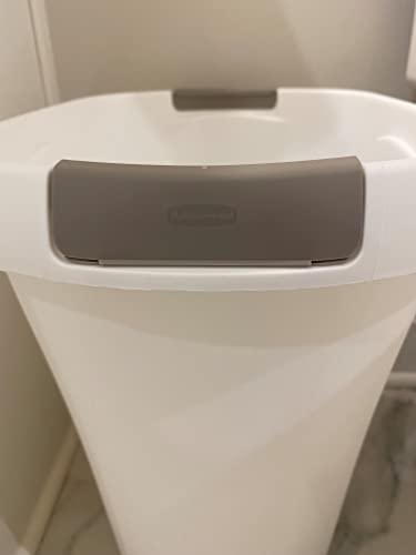 Rubbermaid Open Top White ,Plastic, Waste Basket, 5.3 Gallon Trash Can, for Kitchen Home Office Use