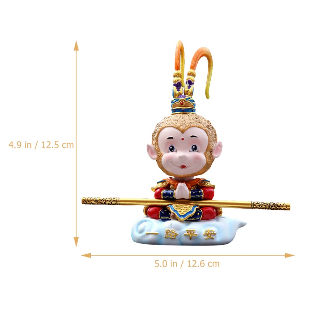 Car Shaking Head Doll Toy: Monkey Figurine Sun Wukong Statue Chinese Mythology Figure Collection for Home Office Table Dashboard Decoration