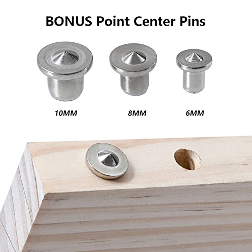 Dowel Jig with Center Scriber 71 Pcs Handheld Dowel Jig Kit Adjustable Punch Locator with Wood Dowels Pins Drill Bits