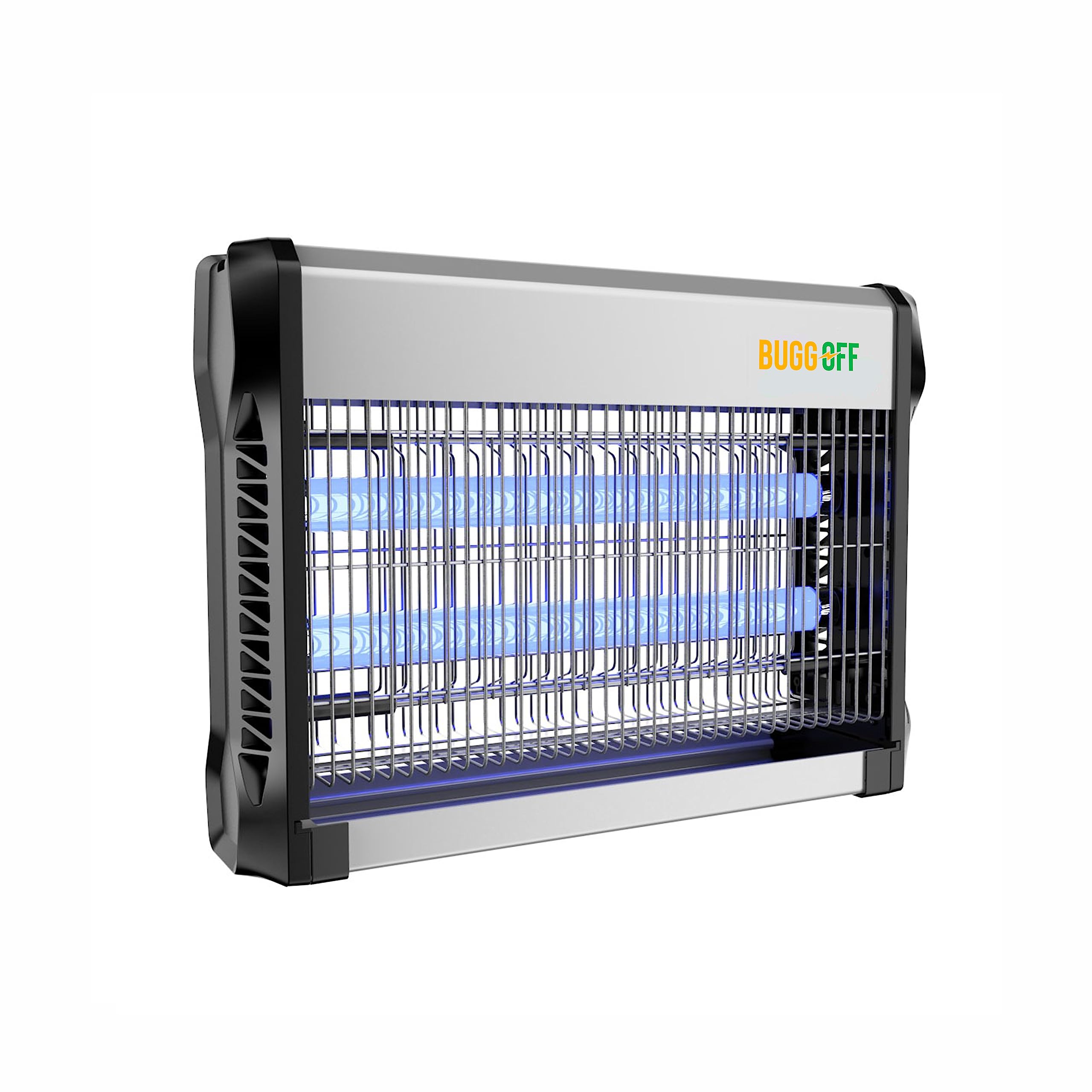 BUGG OFF Indoor Electric Bug Zapper, 800 SQFT Coverage, 3500 Volts of Stunning Power, 20 Watts, Kills Mosquitos Gnats, Flys & More. 5 Year Warranty, X2 Free Repalcment Bulb