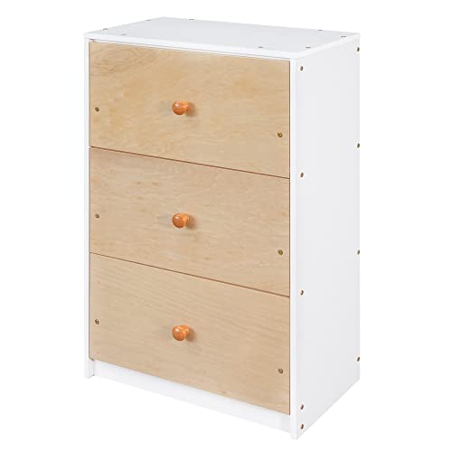 Brisca Twin Over Twin Loft Bunk Bed with 6 Storage Drawers and Ladder,Bed Frame W/Neutral Finish & Simple Design,for Apartment,Bedroom,Guest Room,Natural