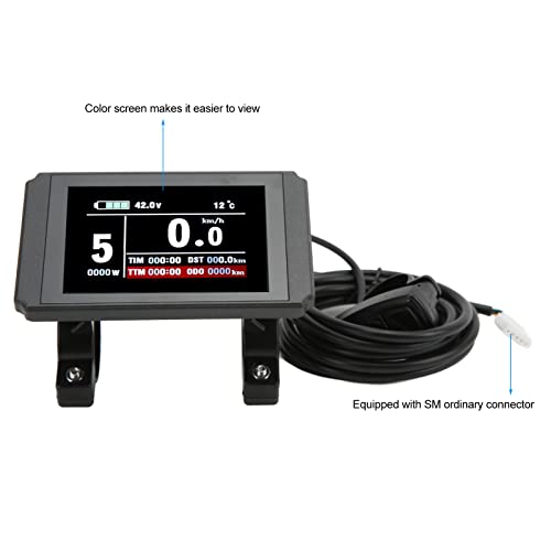 Bike Display Meter, 72V Bike LCD8H Panel with Connector Electric Accessory Electric Modification Accessories