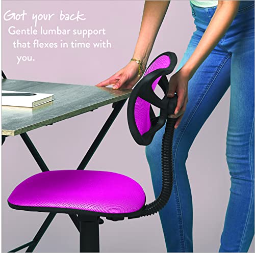 Urban Shop Swivel Mesh Task Chair, Pink