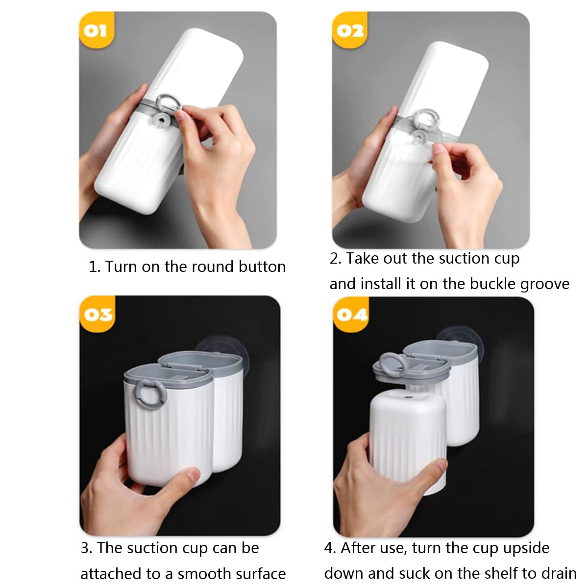 Hoshen Portable Travel Toothbrush Cup, Multifunctional Toothbrush Holder, Wash Cup, Portable Toothpaste And Toothbrush Storage Box,White(Original Box)