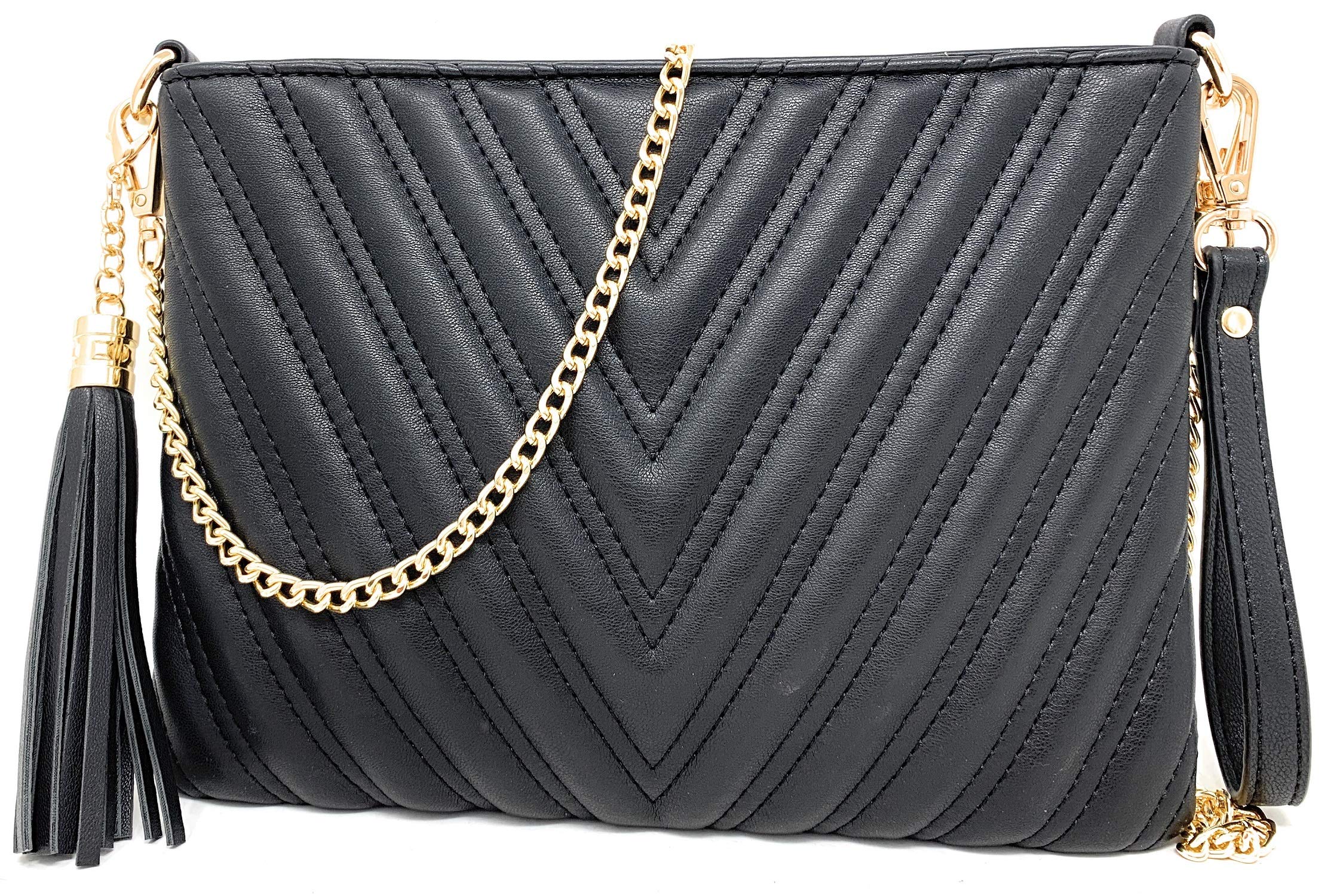 lola mae Women's Wristlet Handbags Simple Quilted Small Clutch Crossbody Bag