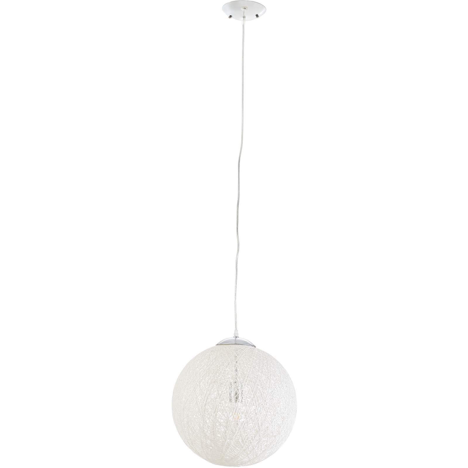 Modway Spool Woven Cotton 16" Round Pendant Light Chandelier in