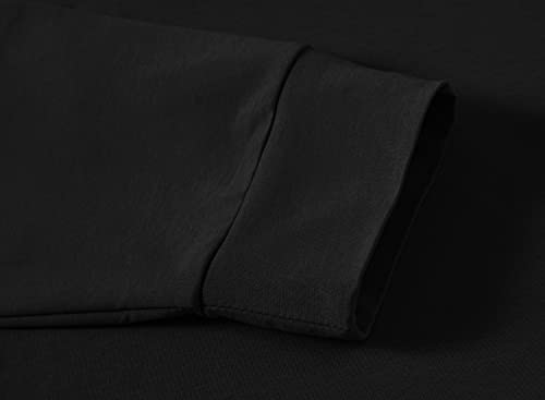BGOWATU Men's Golf Polo Shirts 3-Button Lightweight UPF 50+ Long Sleeve Stretch Athletic Casual Top (Black,XL)