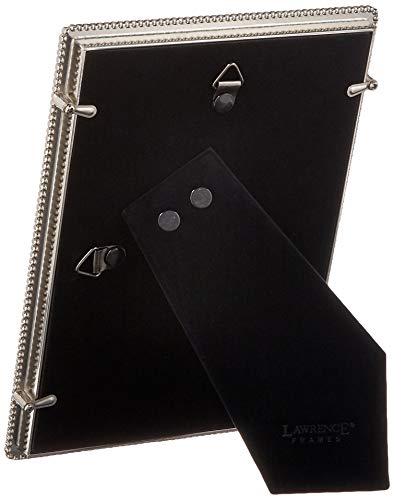 Lawrence Frames Metal Picture Frame with Delicate Outer Border of Beads, 5 by 7-Inch, Silver