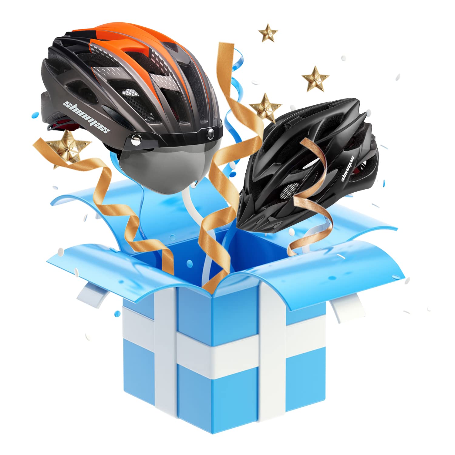 Bike helmet with goggles+bicycle helmet with sun visor(both comes with LED back light)