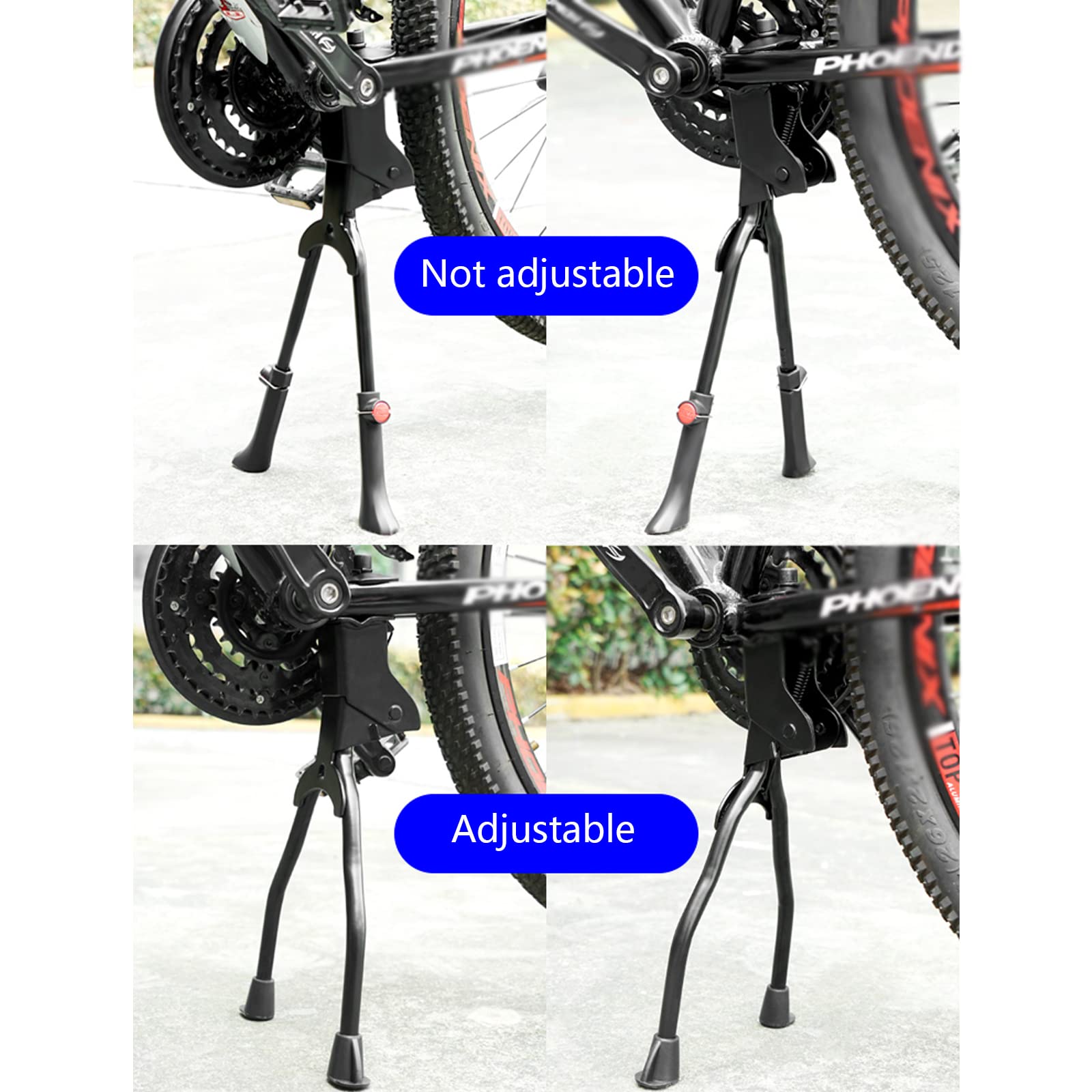 Bike Kickstand, Adjustable Bicycle Kickstand Mountain Bike Triangle Double Leg Foot Support for Mountain Road Bike (A)