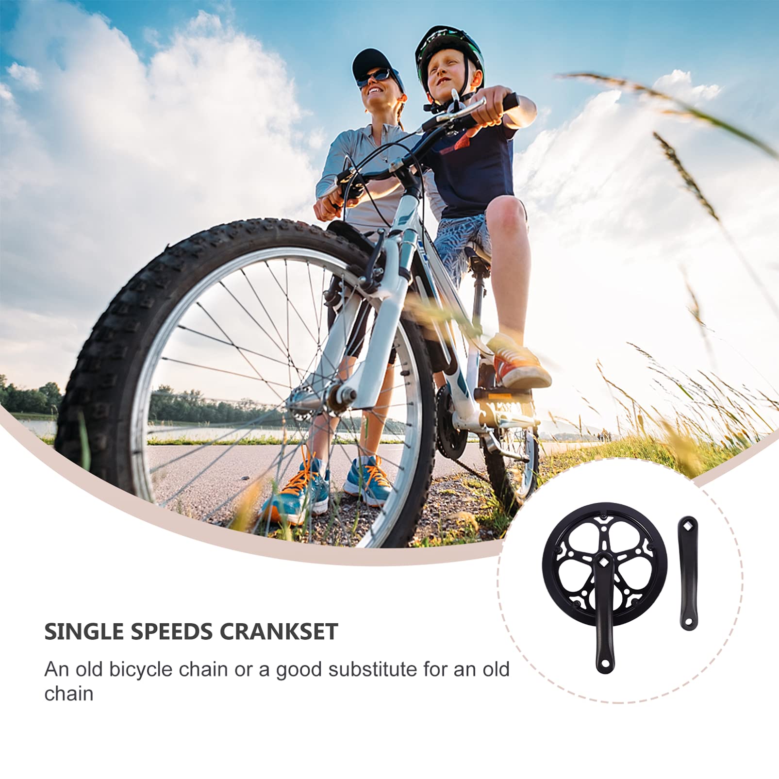 BESPORTBLE Single Crankset MTB Crankset 52T 170mm Crank Arm Mountain Bike Crankset for Single Bike, Road Bicycle, Fixed Gear