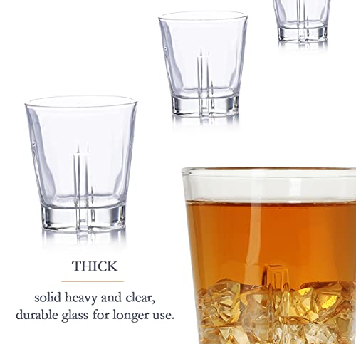 BothEarn Whiskey Rocks Glass Set of 2 - Clear Drinking Cup with Heavy Solid Base - Good for Bourbon Jack Daniels Tennessee and Scotch, 6.5 oz (185 ml)