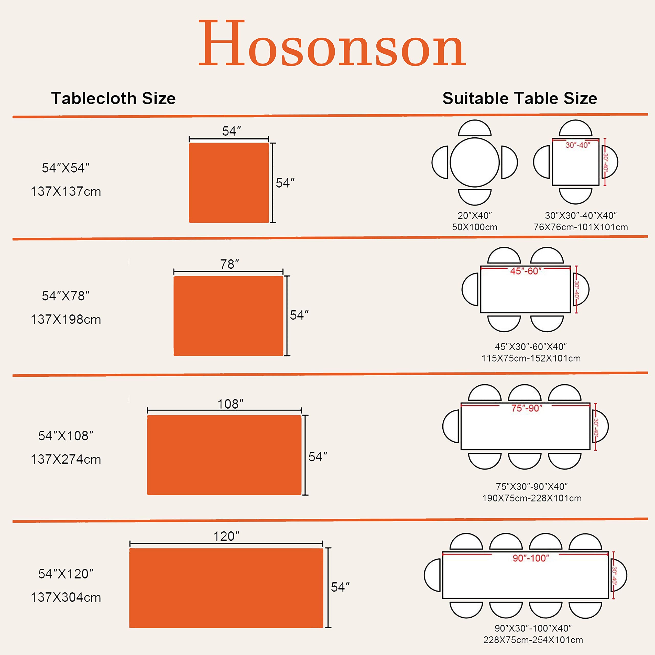 Hosonson 100% Waterproof Vinyl PU Square Heavy Duty Table Cloth with Smooth Surface - Soft Hand-Feeling Decoration Tablecloth - Reusable Wipable Oilproof Table Cover for Kitchen (54x54 Inch, White)