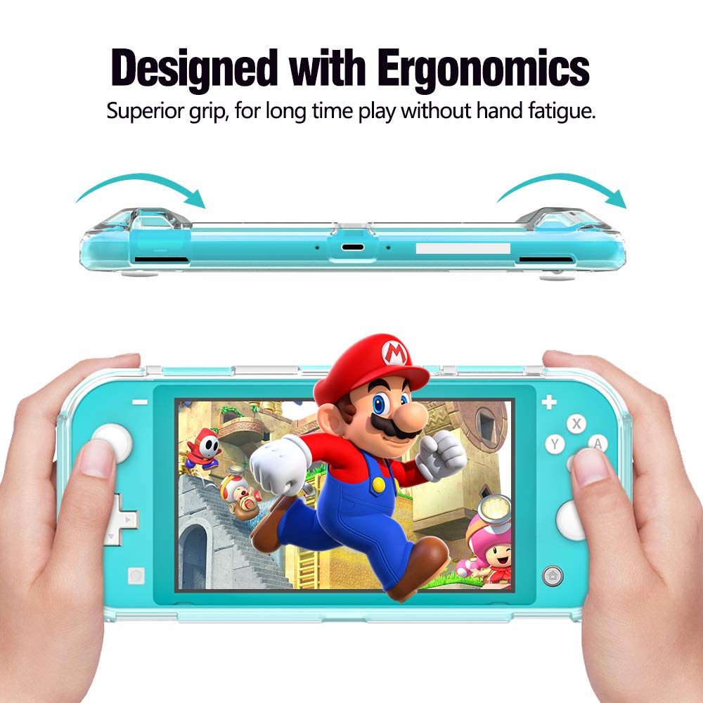 MoKo Cover Compatible with Nintendo Switch Lite, Protective Clear Grip Case TPU Shockproof Durable Frosted Shell Compatible with Nintendo Switch Lite Console - Clear