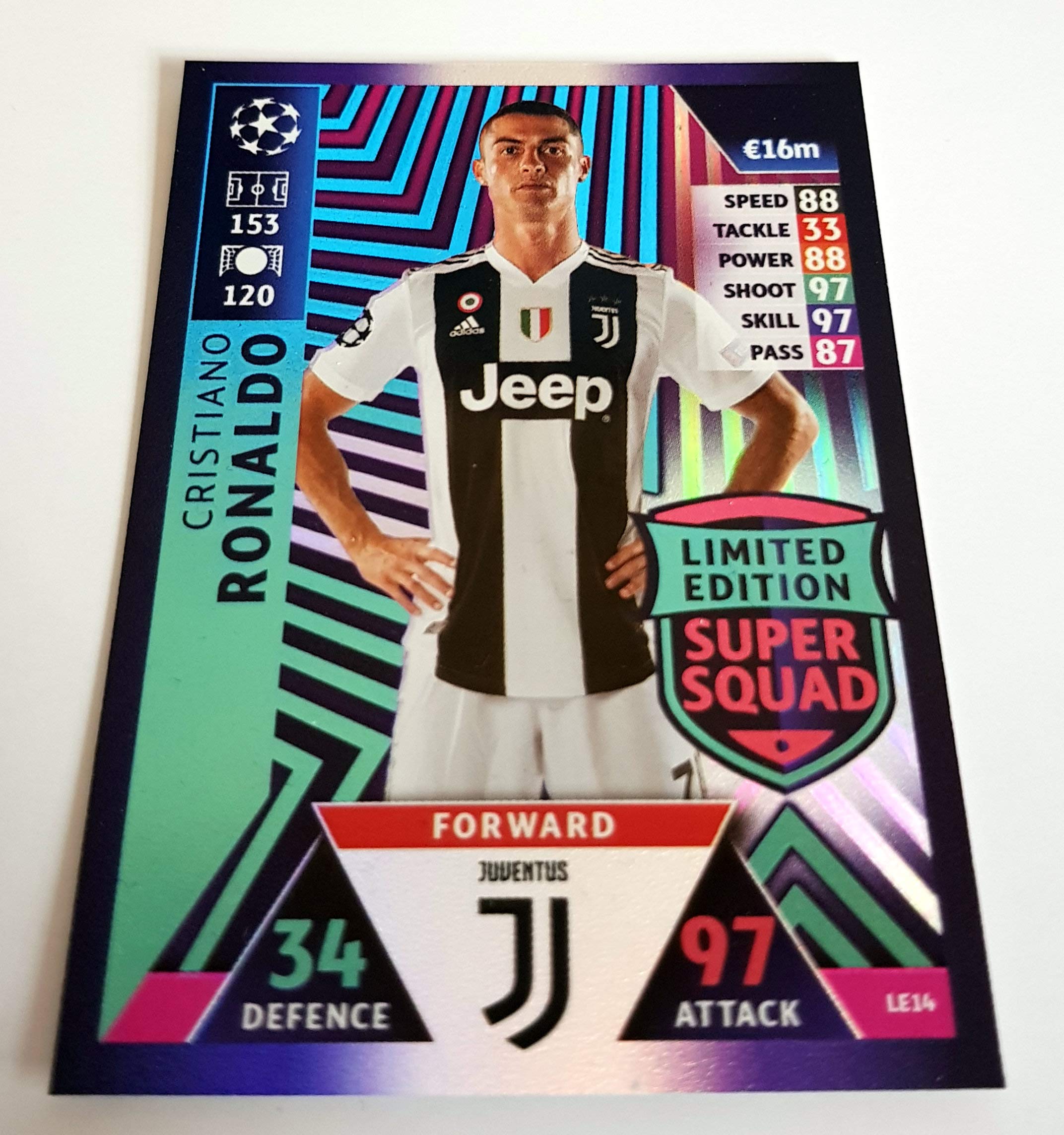 Match ATTAX Champions League 18/19 Cristiano Ronaldo Limited Edition Trading Card - Juventus 18/19