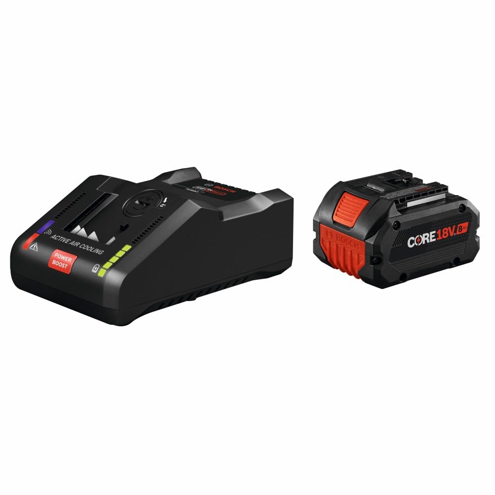 Bosch GXS18V-16N14 18V Starter Kit with (1) CORE18VÂŽ 8 Ah High Power Battery and (1) 18V 16 Amp Battery Turbo Charger