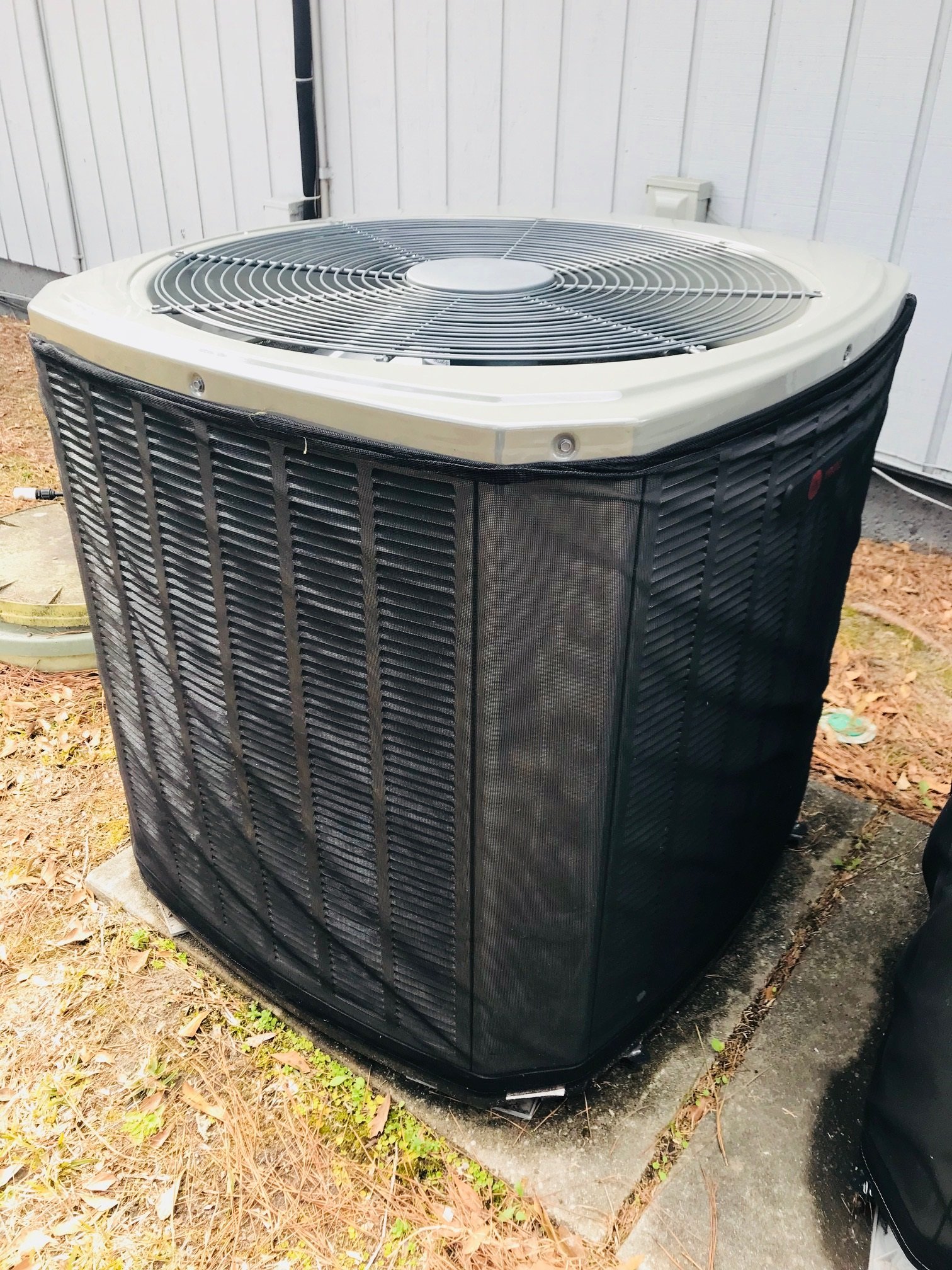 MESH Air Conditioner Cover: CUSTOM AC Cover designed to PROTECT coils from clogging - leaves, grass, cottonwood, dust and debris