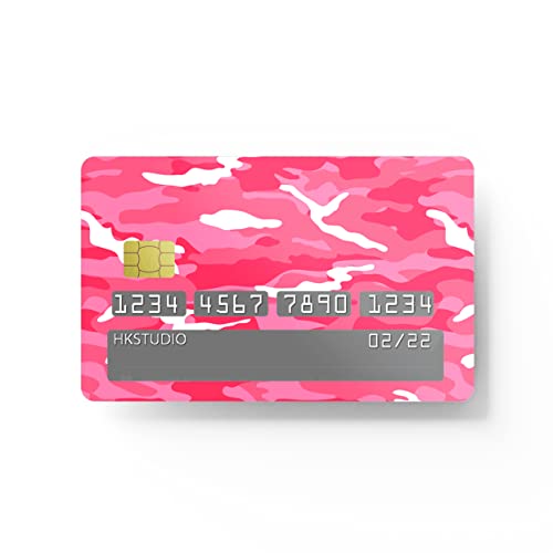 HK Studio Card Skin Sticker Pink Camo for EBT, Transportation, Key, Debit, Credit Card Skin - Covering Personalizing Bank Card - No Bubble, Slim, Waterproof, Digital-Printed