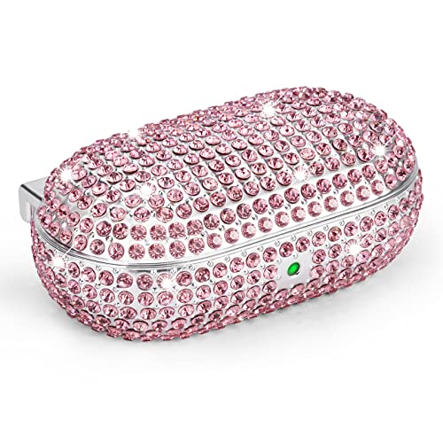 Filoto Case for Galaxy Buds Plus (2020) / Galaxy Buds (2019), Bling Crystal PC Earbuds Protective Case Cover for Women Girls Compatible with Samsung Galaxy Charging Buds + Case (Rose Pink)