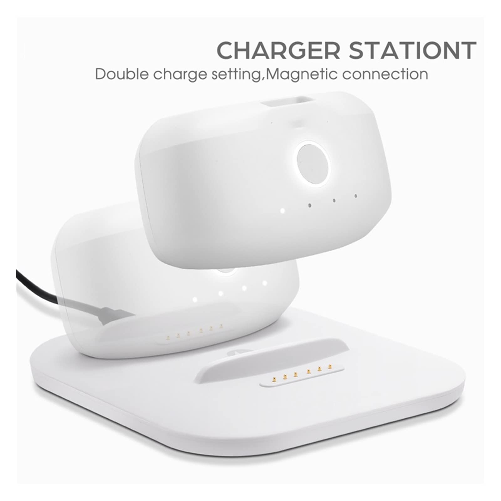 Charger Station Combo with 2 5200mAh Battery Pack Cycle Power Supply Compatible with Meta Quest2/Quest Pro Compatible with PICO4 VR VR Glasses Accessories