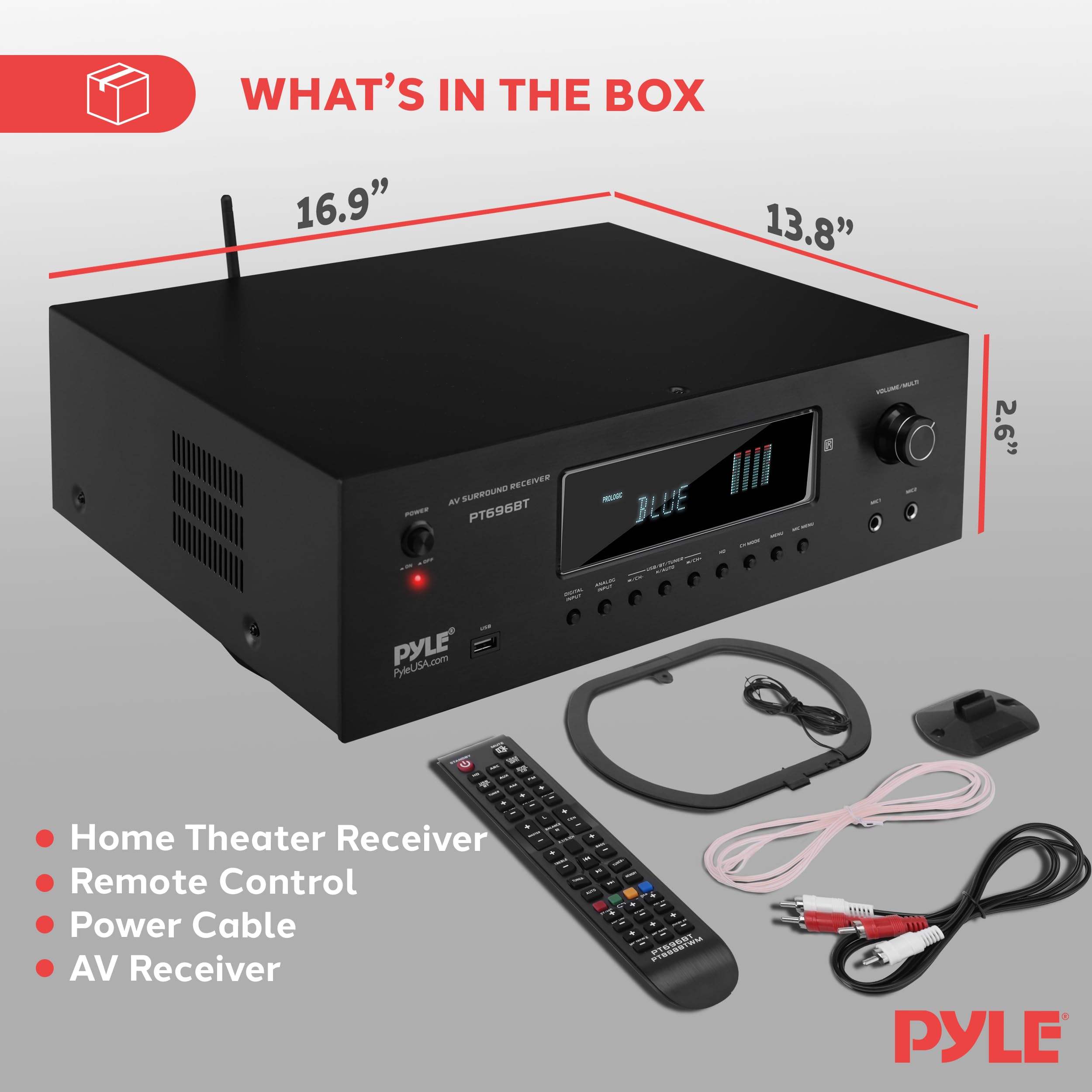 Pyle 10’’ Portable PA Speaker System - Wireless BT Streaming PA & Karaoke Party Audio Speaker, Two Wireless Mic, Wired Microphone, Tablet Stand, Flashing Party Lights, MP3/USB//FM Radio - PHPWA10TB