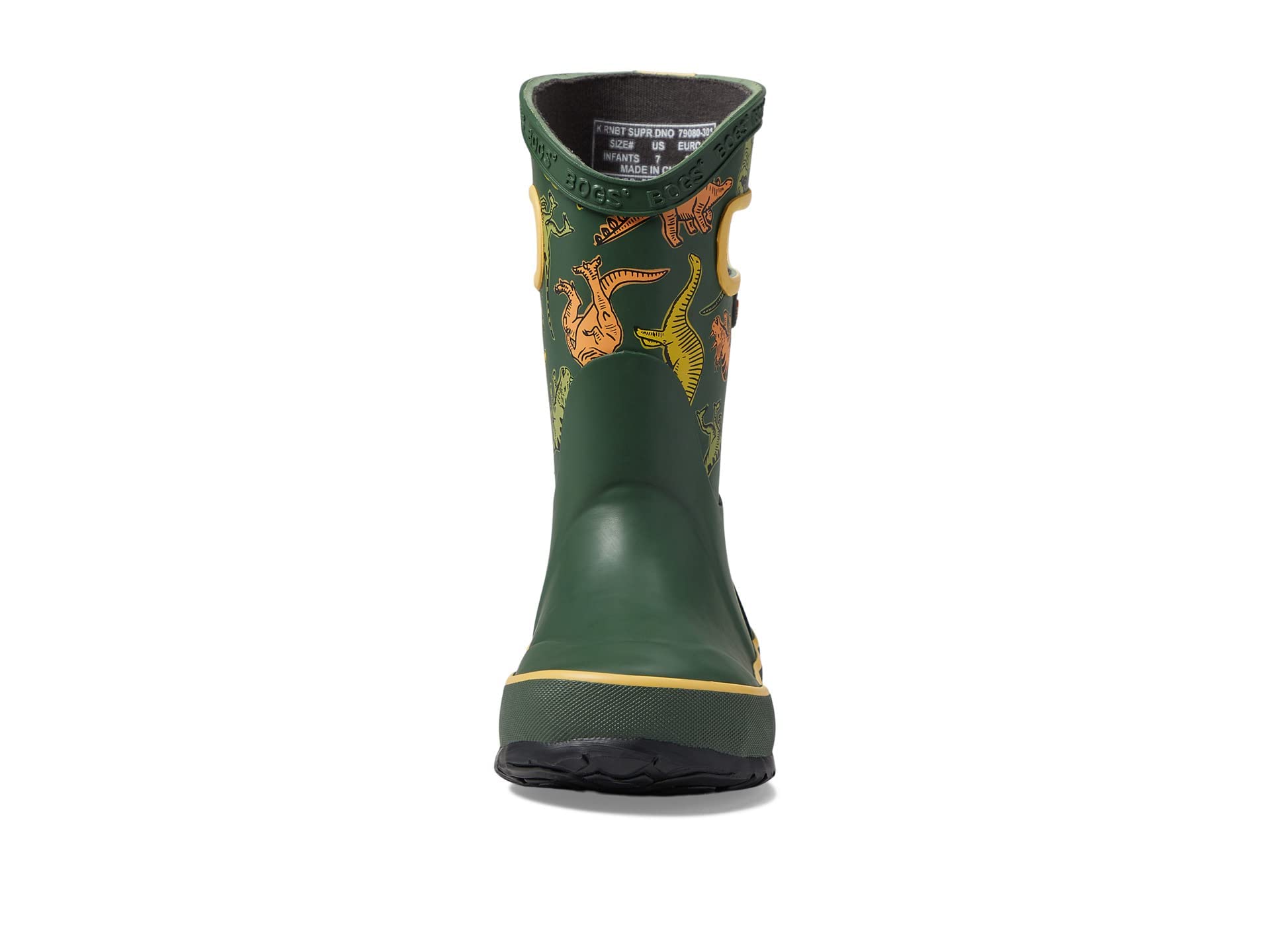 BOGS Rain Boot Super Dino (Toddler/Little Kid/Big Kid) Dark Green 2 Little Kid M