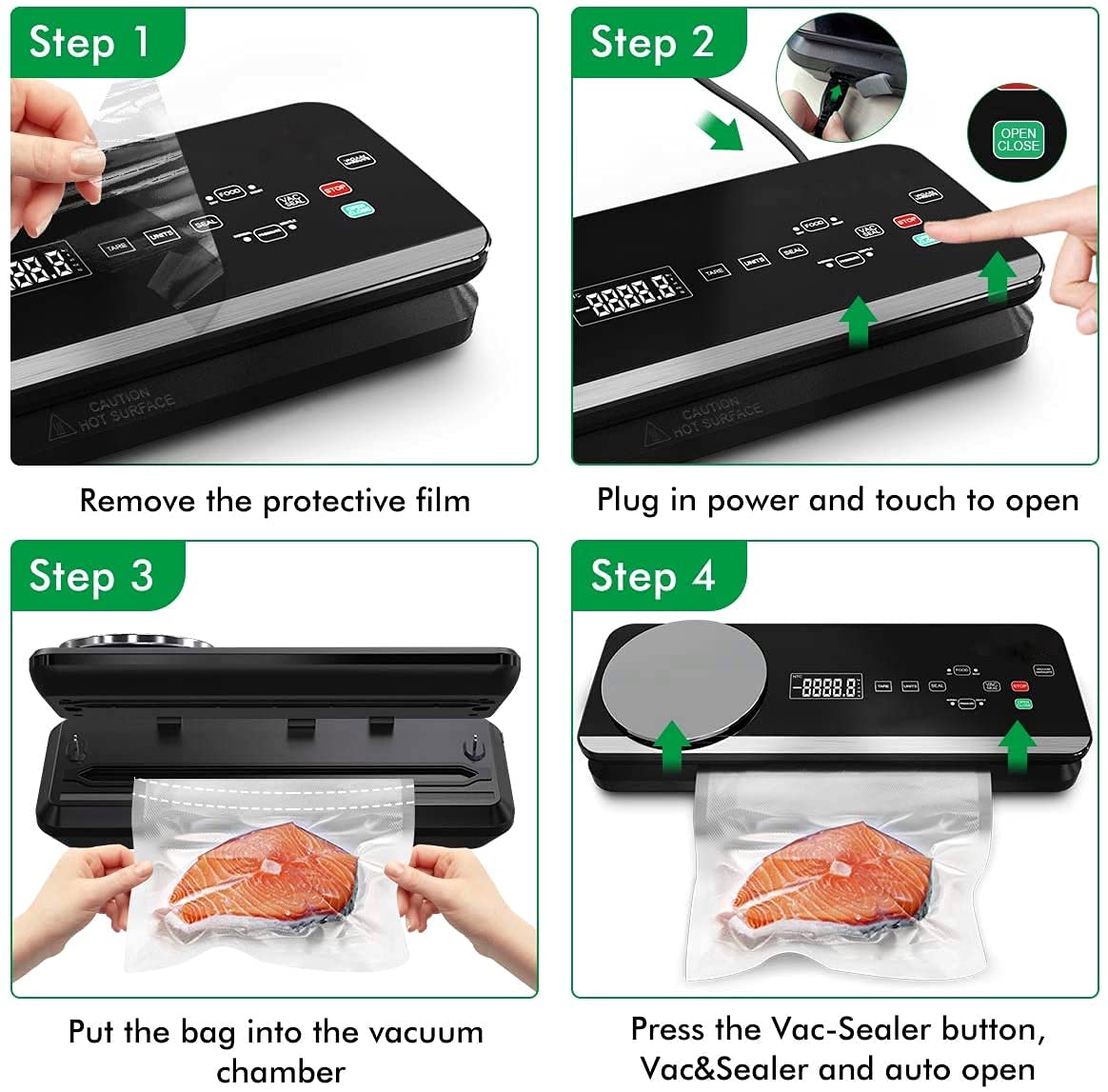 Vacuum Sealer 80Kpa Full Automatic Vacuum food sealer with Kitchen scaler