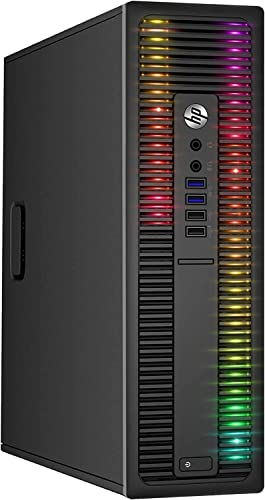 HP EliteDesk Desktop RGB Lights Computer AMD A-Series Processor 16 GB RAM, 512 GB SSD, Windows 10 Pro 64-bit, Wi-Fi, Gaming PC Keyboard & Mouse (Renewed)