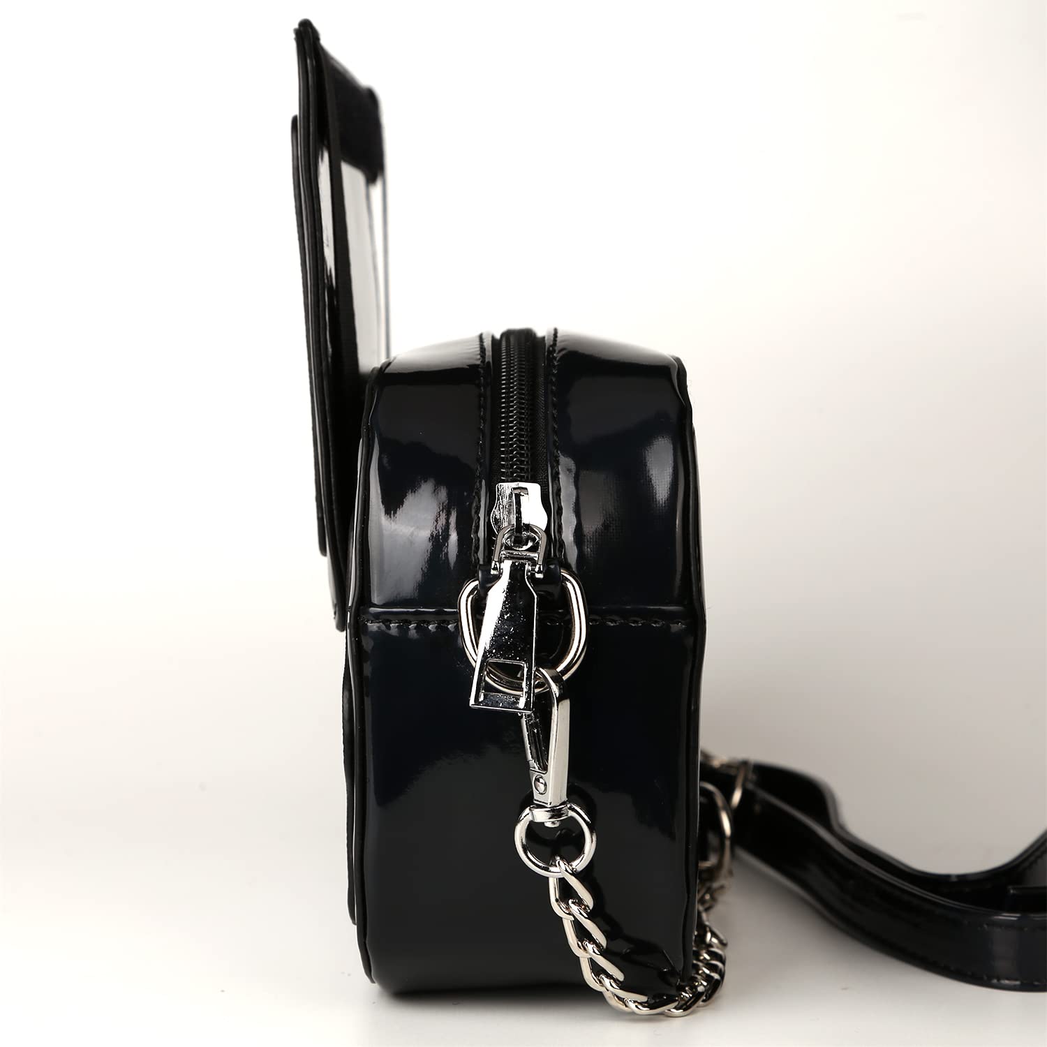 Ondeam Slider Phone Shoulder Purses,PU Unico CrossBody Bag for Girl Women(Black)