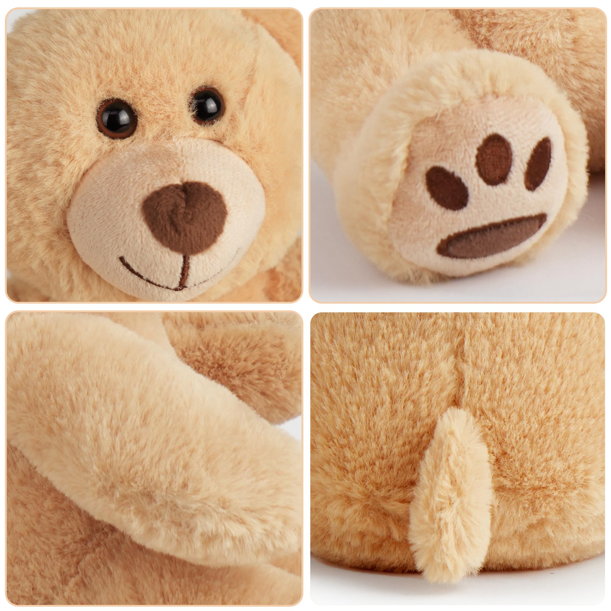 LotFancy Teddy Bear Stuffed Animal, 8 inch Brown Teddy Bear Plush Toy, Valentines Day Gifts for Girlfriend, Birthday for Kids