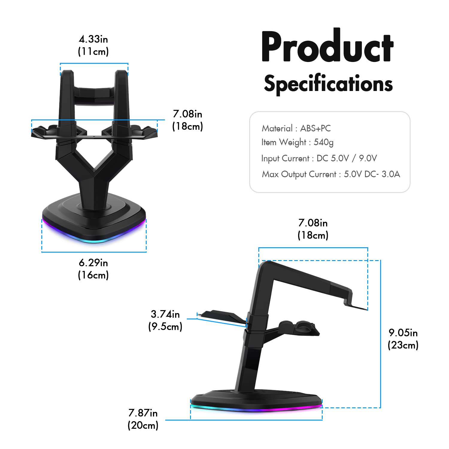 Charging Dock and Head Strap with Battery Pack for Oculus Quest 2
