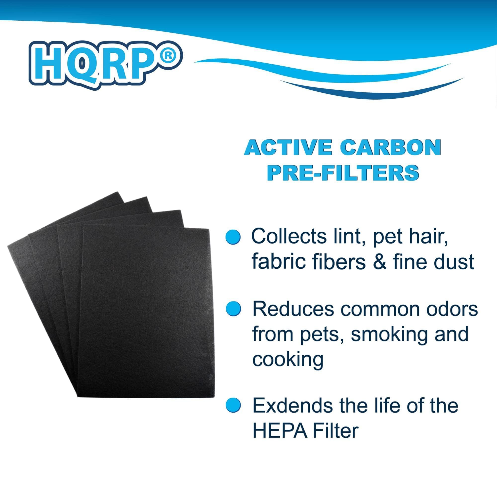 HQRP Air Filter Set (True HEPA + 4 Carbon) compatible with Winix 9000, 9500, 5000, 5000B, WAC9000, WAC5000 Ultimate Pet PlasmaWave, Winix 115115 Size 21 Filter A Replacement