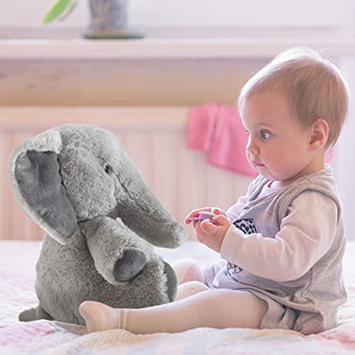 PREXTEX Elephant Stuffed Animals - Soft & Cozy Baby Stuffed Elephant Plush Toy (Large - 10.5 Inches) Machine Washable Stuffed Animals for Boys & Girls 3-5+