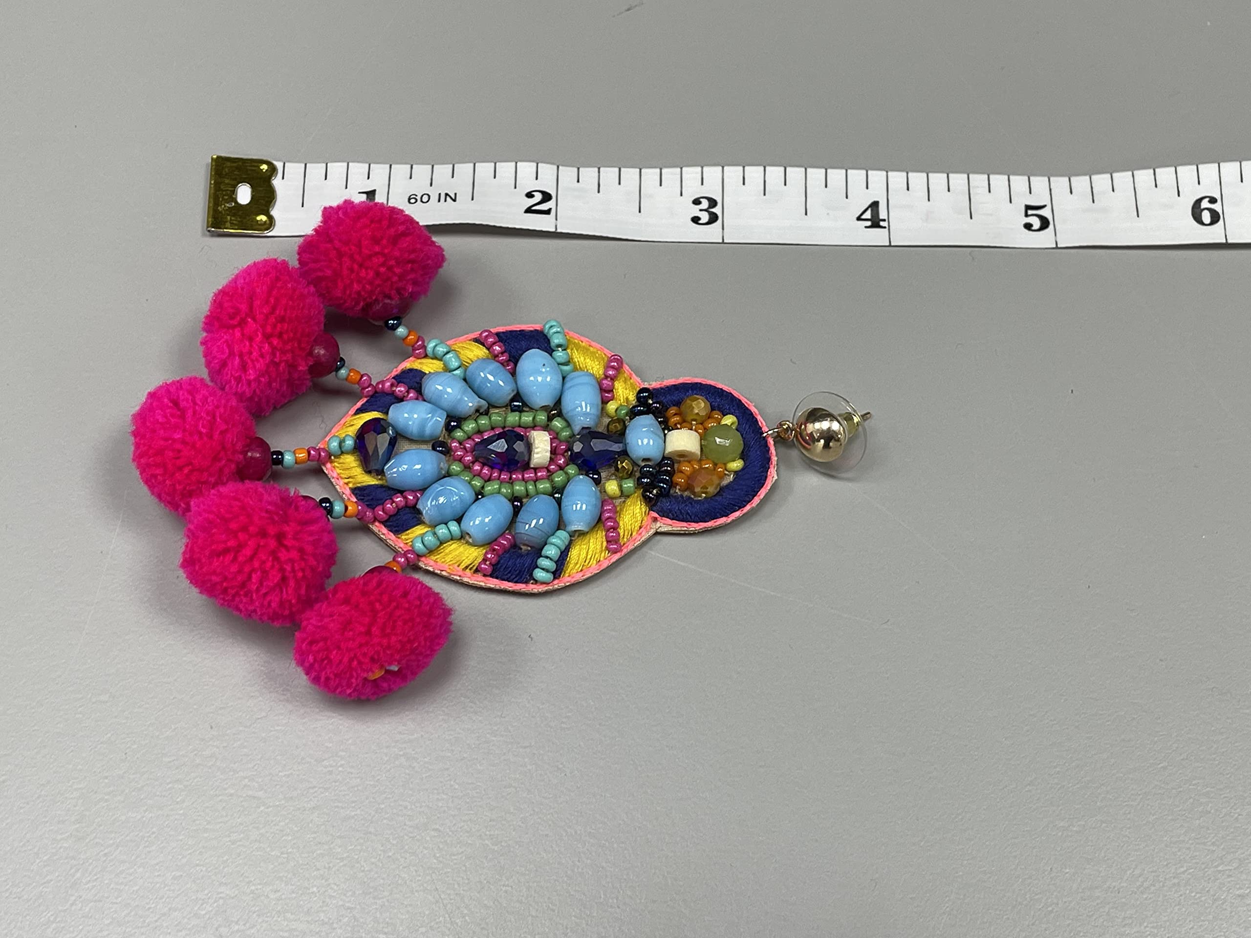 Bohemian Beaded Multicolor Fiesta Statement Earrings