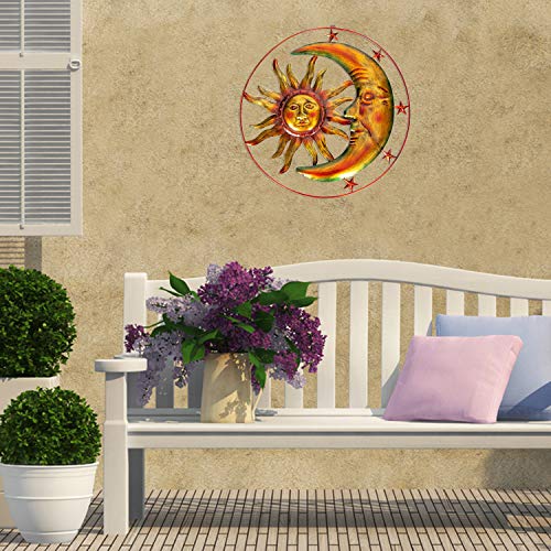 Celestial Sun Moon and Stars Indoor Outdoor 19 inch Wall Hanging Art Decor