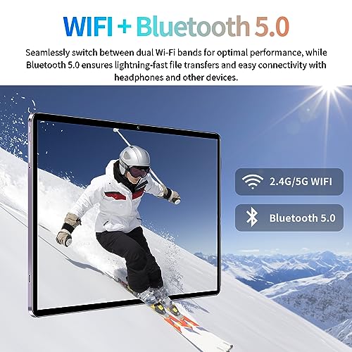 BLACKCYBER Android 13 10.1 Inch Tablet, 8GB RAM 256GB ROM Octa-Core Processor, 1960x1200 IPS FHD Screen, 8+16MP Camera, Bluetooth 5.0, 2.4G/5G WiFi, 8000mAh, GPS, Dual Speaker, 1TB Expandable (Blue)
