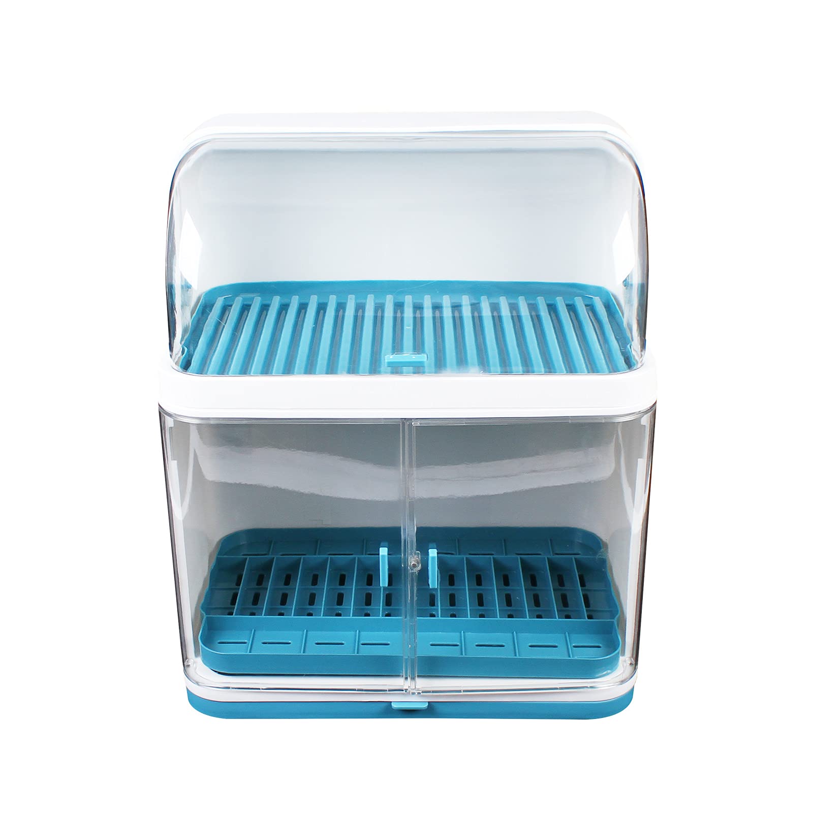 BhshuidlS Dish Drying Rack 2 Tier Dish Drying Rack for Kitchen Counter, Kitchen Dish Dryer Rack with Cover for Dishes Plates Storage