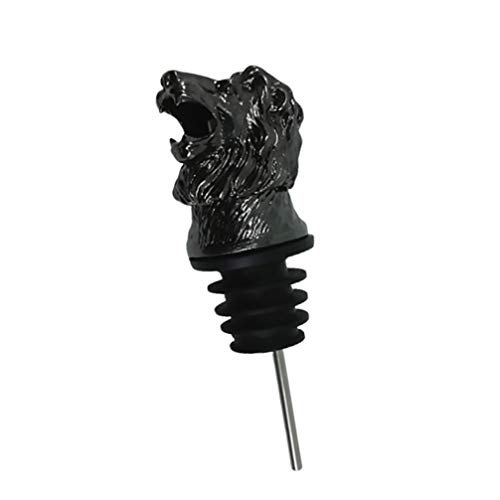 Bottle Spout Wine Stopper Pourer Reusable Bottle Stopper Wine Spout Pourer Bottle Toppers for Stainless Steel Wine Pourer Lion Wine Stopper Glass Animals Wine Bottle Bracket