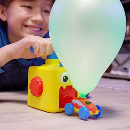 Ontel Balloon Zoom - Balloon-Powered Race Car and Rocket Launcher Toy Set, Ages 3+, Red Racer Car with Astronaut Flyer