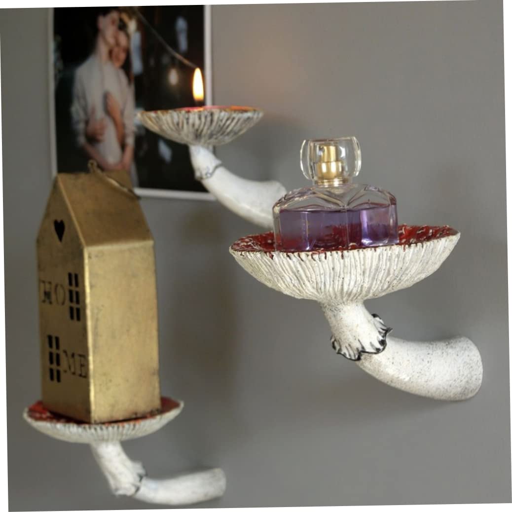Eaarliyam Wall Shelves, Mushroom Hanging Shelf, Wall Floating Shelf, Resin Storage Shelves Ornaments for Bedroom Living Room Bathroom (Size: M)