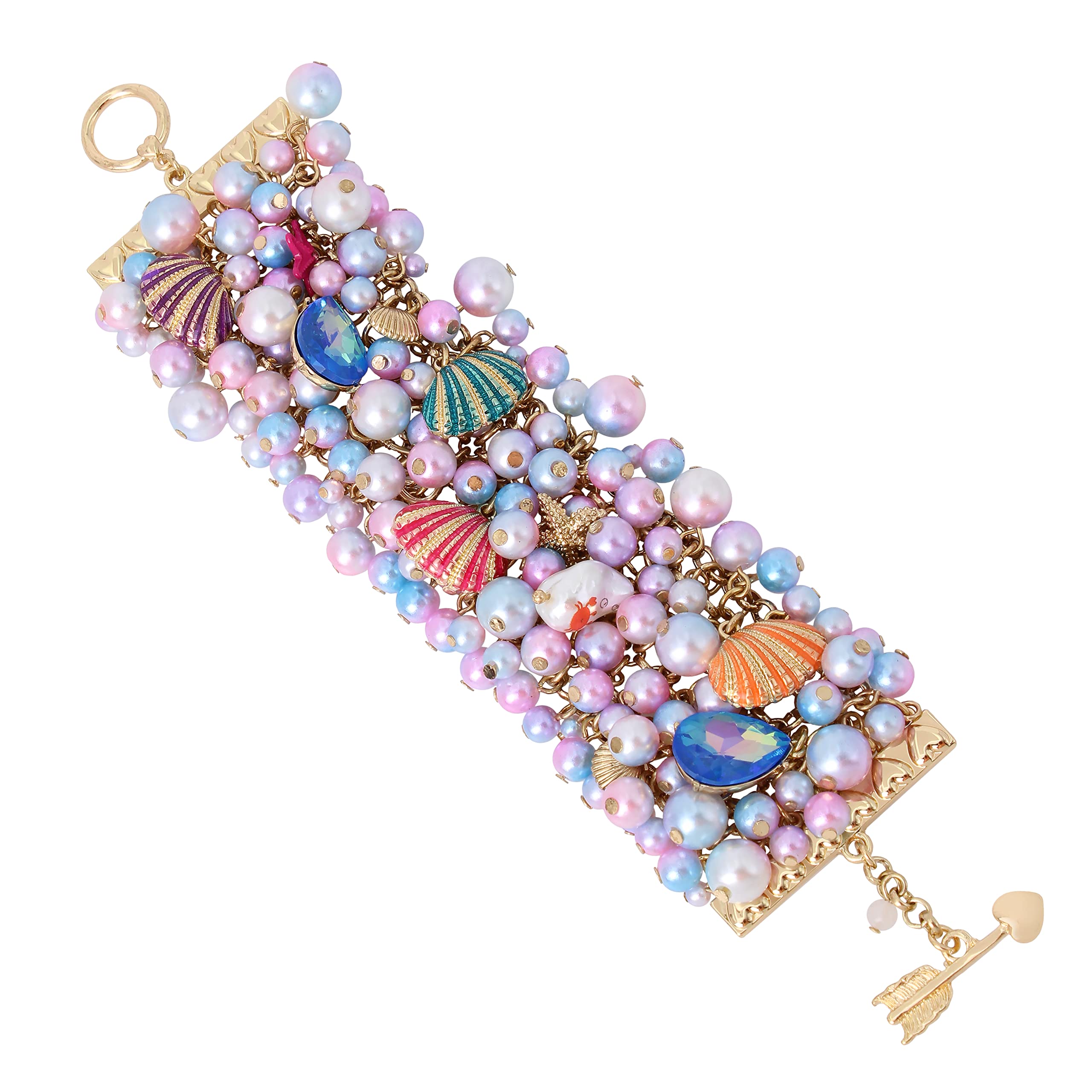 Betsey Johnson Pearl Shell Bracelet MULTI