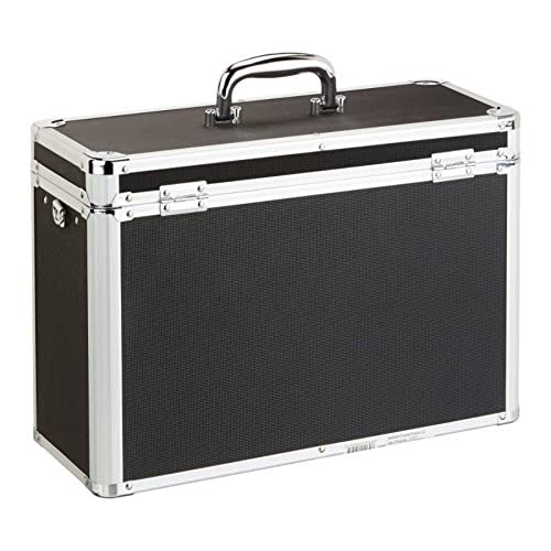 Vaultz File Organizer Storage Box - 14 x 7.25 x 12 Inch Legal Size, Portable Locking Storage Totes with Dual Combination Locks for Filing Office Documents - Black